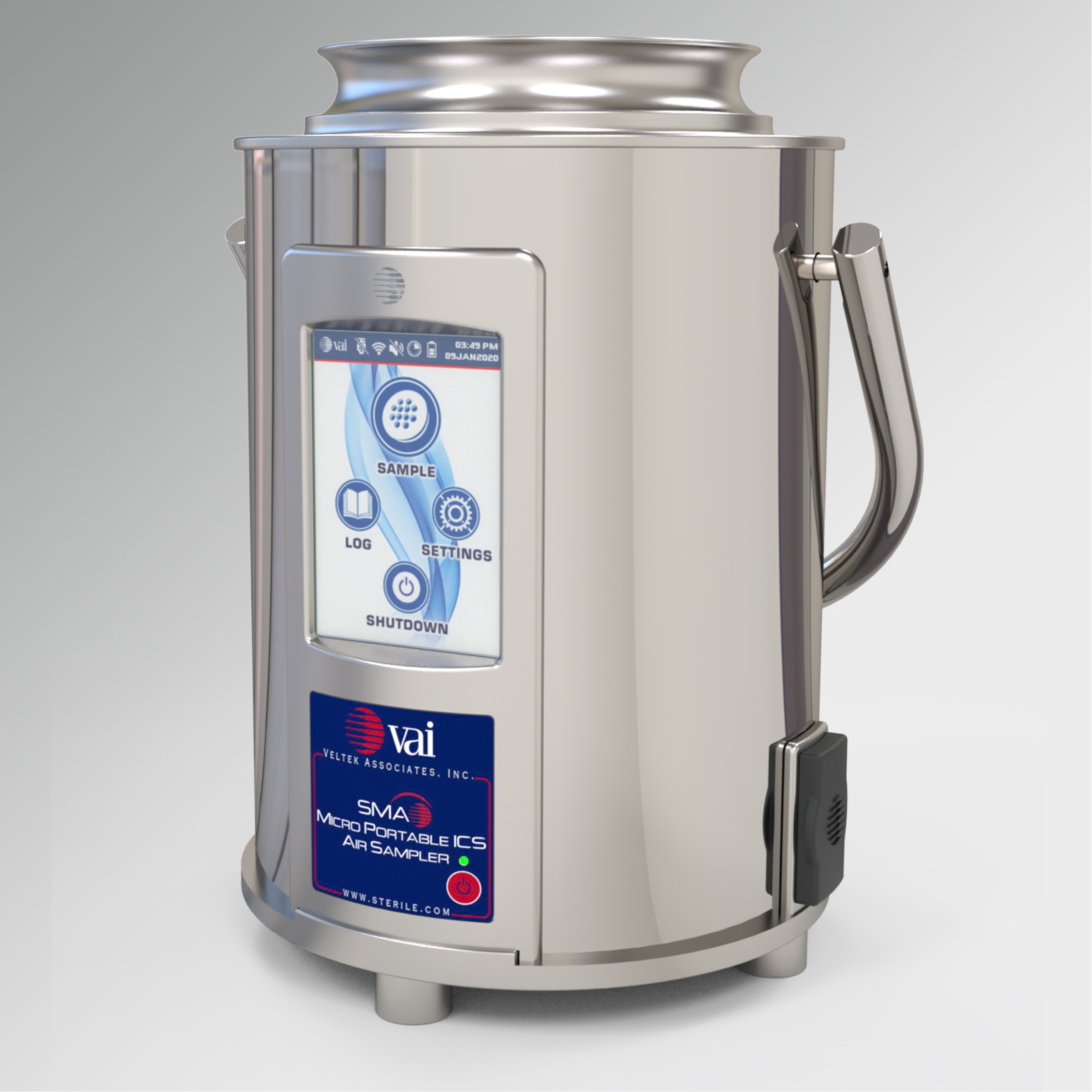 SMA MicroPortable ICS Air Sampler - Stainless Steel Veltek Associates, Inc.